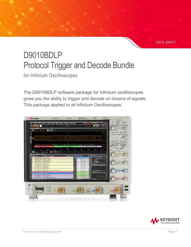 D9010BDLP Protocol Decode/Trigger Software Bundle PDF Asset Page | Keysight